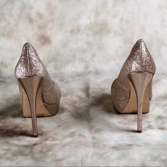 Aldo | Shoes | Aldo Sparkly Silver Round Toe Platform Pumps | Poshmark